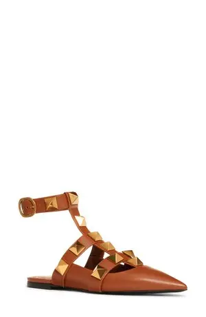 Valentino Garavani Roman Stud Ankle Strap Flat