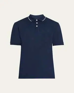 Giorgio Armani Men's Tipped Polo Shirt - Navy