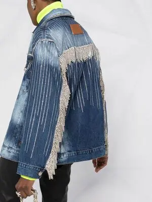 Philipp Plein Crystal-embellished Denim Jacket