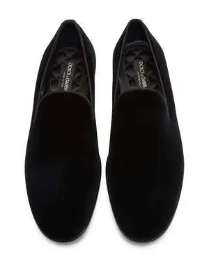 Dolce & Gabbana Velvet Slippers - Black