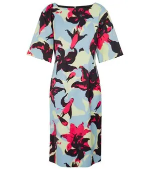 Dries Van Noten Printed Midi Dress - Blue
