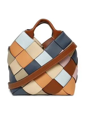 Loewe Small Surplus Leather Woven Basket Bag
