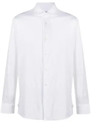 Fedeli Plain Button-down Shirt - White