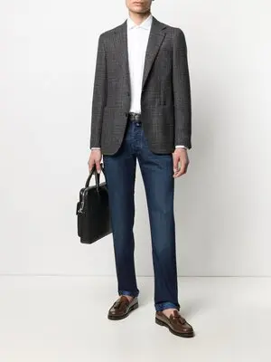 Fedeli Plain Button-down Shirt - White