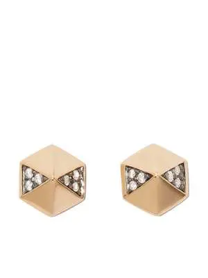 Harwell Godfrey 18kt Yellow Hexagon Earrings