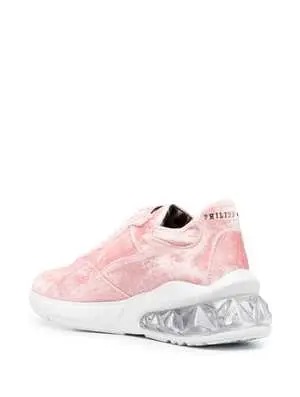 Philipp Plein Velvet Low-top Sneakers - Pink