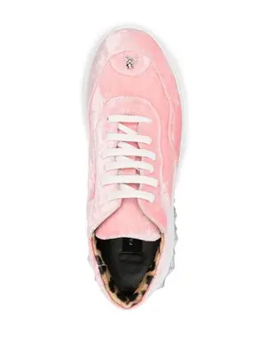 Philipp Plein Velvet Low-top Sneakers - Pink