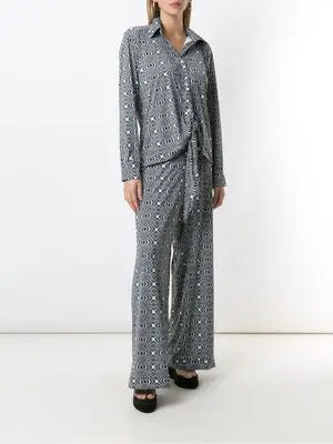AMIR SLAMA Printed Wide-leg Trousers