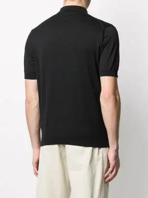 John Smedley Short Sleeve Polo Shirt - Black