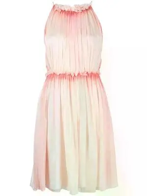 Alberta Ferretti Ruffled-halterneck Silk Dress