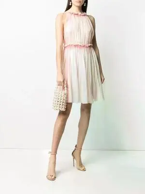 Alberta Ferretti Ruffled-halterneck Silk Dress