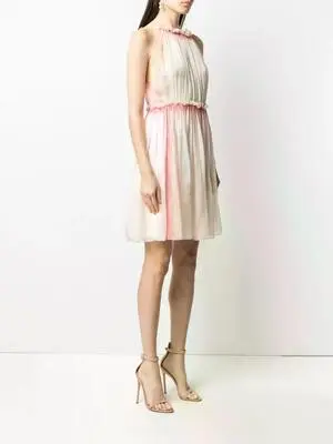 Alberta Ferretti Ruffled-halterneck Silk Dress