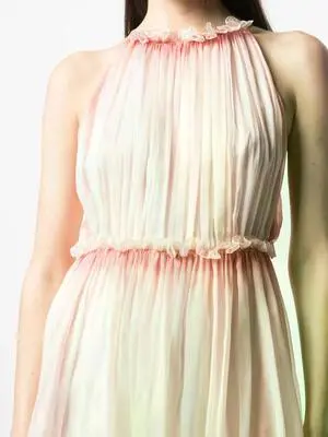 Alberta Ferretti Ruffled-halterneck Silk Dress