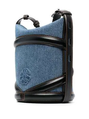 Alexander McQueen The Curve Denim Bucket Bag