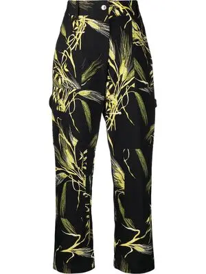 MSGM Leaf-print Trousers