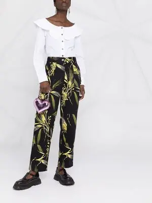 MSGM Leaf-print Trousers
