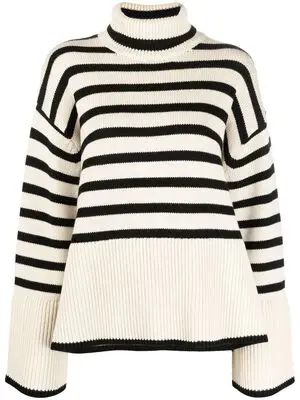 TOTEME Striped Roll Neck Jumper - Neutrals