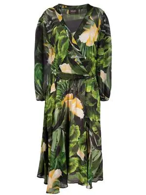 Liu Jo Tropical-print Midi Dress