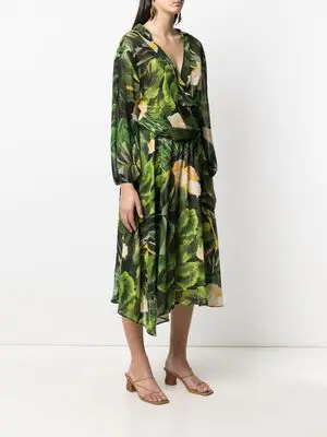 Liu Jo Tropical-print Midi Dress