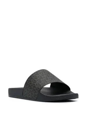 Michael Kors Jake Monogram Logo-print Slides