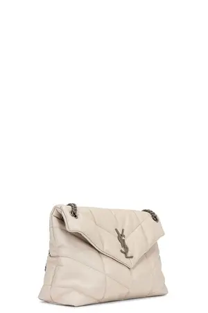 Saint Laurent Medium Monogramme Puffer Loulou Shoulder Bag - Crema Soft