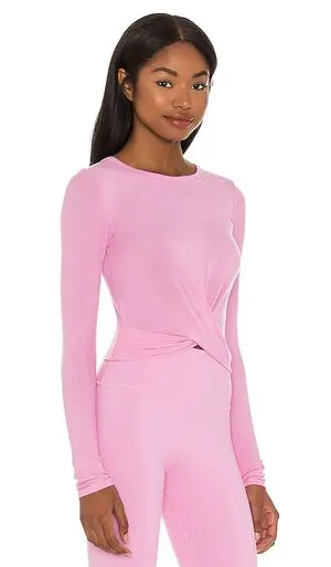 Alo Yoga Cover Long Sleeve Top In Pink - Parisian Pink | Editorialist