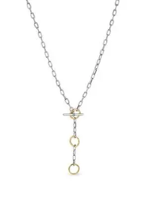 David Yurman 18kt Yellow Gold And Sterling Dy Madison Three Ring Chain Necklace - Silver