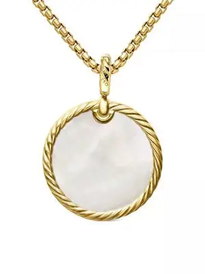 David Yurman 18kt Yellow Dy Elements Diamond And Mother-of-pearl Pendant - Gold