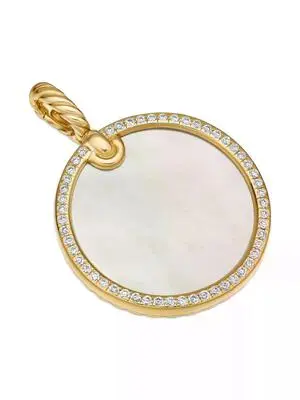 David Yurman 18kt Yellow Dy Elements Diamond And Mother-of-pearl Pendant - Gold