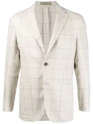 Corneliani Check-pattern Single-breasted Blazer - Neutrals