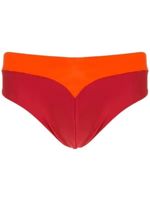 AMIR SLAMA Panelled Swimming Trunks - Orange