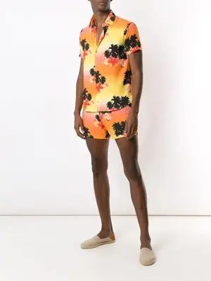 AMIR SLAMA Tropical Print Short-sleeve Shirt