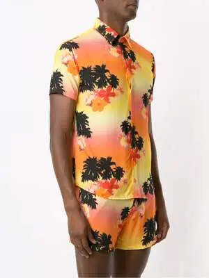 AMIR SLAMA Tropical Print Short-sleeve Shirt