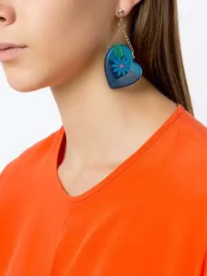 AMIR SLAMA Coração Dangle Earrings