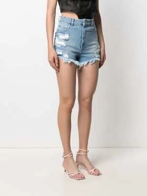 Gcds Ripped Denim Shorts
