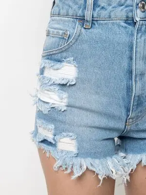 Gcds Ripped Denim Shorts