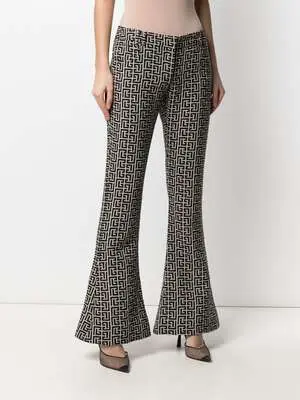 Balmain Low-rise Monogram Bootcut Trousers