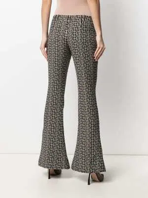 Balmain Low-rise Monogram Bootcut Trousers