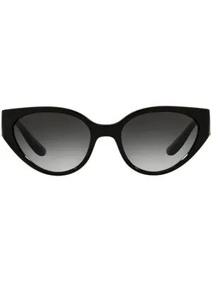 Dolce & Gabbana Dg Monogram Oval-frame Sunglasses - Black