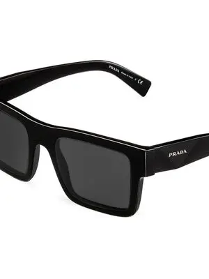 Prada Symbole Rectangle-frame Sunglasses - Black