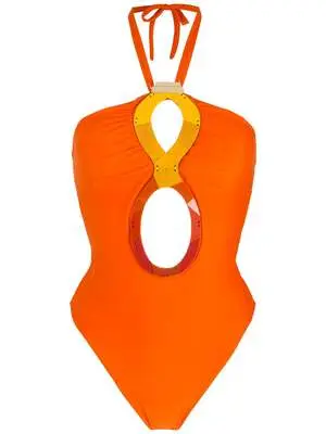 AMIR SLAMA Embroidered Swimsuit - Orange