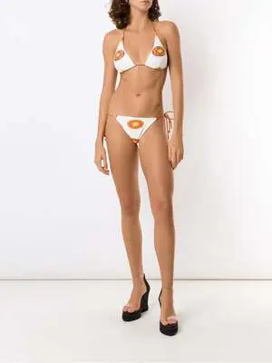 AMIR SLAMA Print Sol Bikini Set - White
