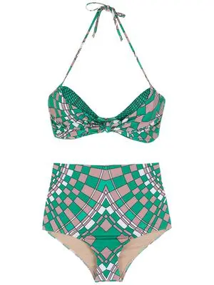 AMIR SLAMA Geometric Print Bikini Set