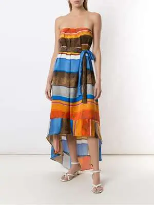 AMIR SLAMA Printed Silk Maxi Dress