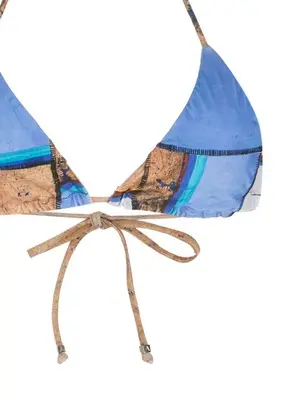AMIR SLAMA Striped Print Bikini Set