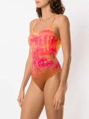 AMIR SLAMA Embroidery Tie Dye One Piece Swimsuit
