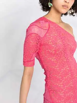 Stella McCartney One-shoulder Lace Mini Dress