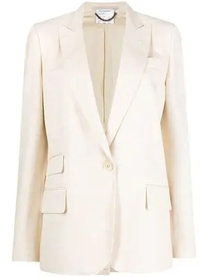 Stella McCartney Single-breasted Peak-lapel Blazer - Neutrals