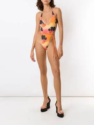 AMIR SLAMA Ilha De Hibiscus High-leg Swimsuit