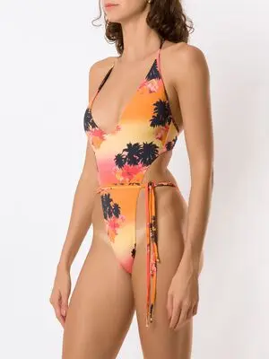 AMIR SLAMA Ilha De Hibiscus High-leg Swimsuit